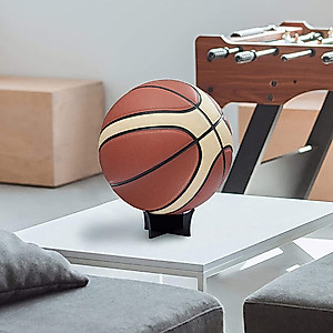 Vokoly 2pcs Acrylic Ball Display Stand - Holds Football Basketball Volleyball Soccer or Bowling Ball - Black Display Stand or Holder (SA49B-2)