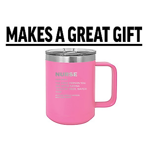 Rogue River Tactical Funny Nurse Noun Stainless Steel Coffee Mug Travel Tumbler With Lid Novelty Cup Great Gag Gift Idea RN CNA Psych Tech Pink