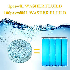 Boao 100 Pieces Car Windshield Glass Concentrated Washer Tablets Solid Car Effervescent Tablets Glass Solid Wiper Cleaning Tablets for Car Kitchen Window