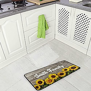DOMIKING Custom Kitchen Rugs Non-Slip Personalized Kitchen Mat for Floor Fall Kitchen Decor Accessories Rustic Comfort Foam Rug Farmhouse Standing Mat Customized Doormat (39"x 20")