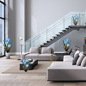 Homight Metal Agave Plant Outdoor Decoration Outdoor Garden Decoration Lily Mexican Yard Art Plant Garden Agave Lily Decorative Garden Gift… (2 Big Blue Lilies)