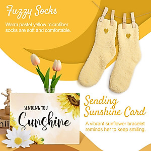 Get Well Soon Gift Baskets for Women, 9pcs Care Package for Women, After Surgery Recovery Gifts for Women, Feel Better Gifts Thinking Of You Gifts - Sending You Sunshine Box for Sick Friend