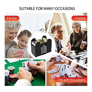 YESBAY Card Shuffler Automatic Battery Powered Card Shuffler Electric Shuffler Playing Card Shuffler Machine for Blackjack and Poker Games (4 Deck)