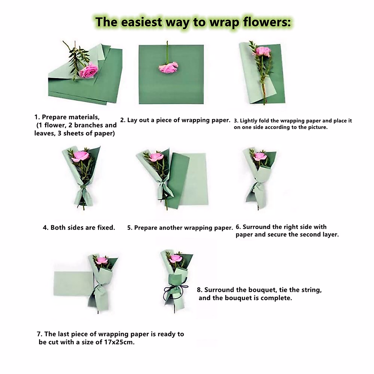 Rikyo 40 Counts Fresh Flowers Wrapping Paper,Wraps Waterproof Floral Wrapping Paper Sheets Fresh Flowers Bouquet Gift Packaging Korean Florist Supplies,Boundless 22 3/4 x 22 3/4 Inch (All Black)