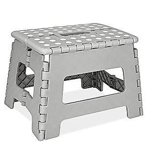 Step Stool Folding Step Stool | Lightweight & Sturdy Stepping Stool for Adults and Teens | Convenient One-Hand Operation Stool with Anti-Slip Surface & Rubber Feet, by Simplized
