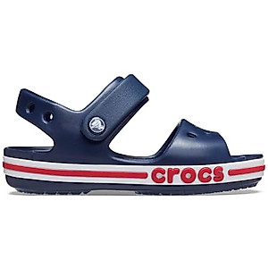 Crocs Unisex-Child Bayaband Sandals, Navy/Pepper, 9 Toddler