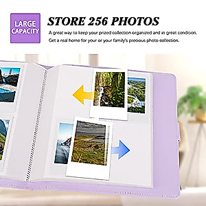 256 Photos Album for Fujifilm Instax Mini Camera, Polaroid 2”x3” ZINK Pictures, 2x3 Photo Album Book for Fujifilm Instax Mini 1112 9 90 70 40 8 Instant Camera, Polaroid Snap PIC-300 Z2300 Camera (purple)