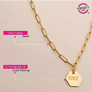 Sorority Shop Gold Plated Alpha Delta Pi Necklace — 18k Long-Lasting Sorority Gifts for Women