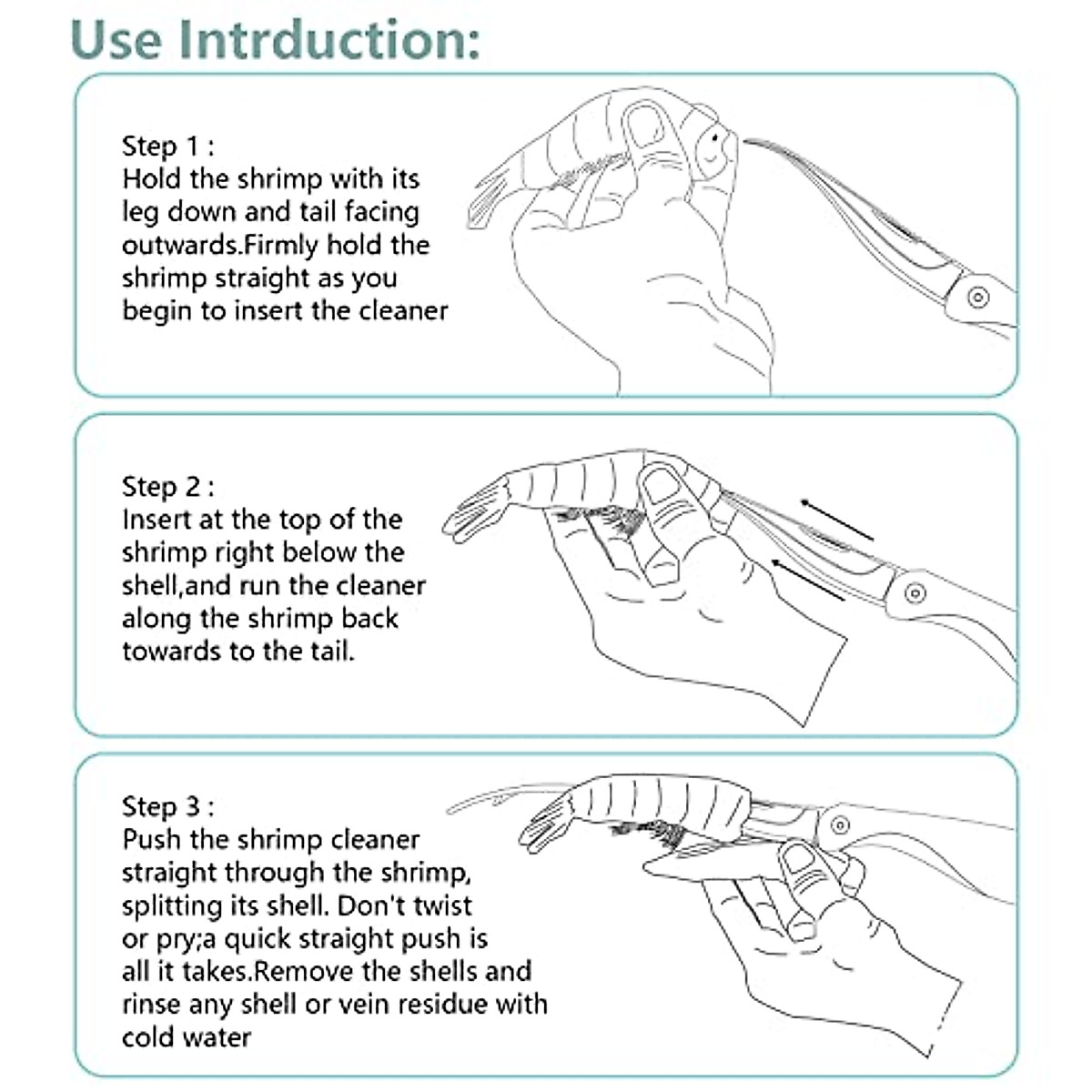 Luvan Shrimp Deveining Tool,Shrimp Deveiner with Sharp Stainless Steel Blade and Non-slip Handle,Shrimp Peeling Tool,Essential Tool for Home Kitchen (1 piece)