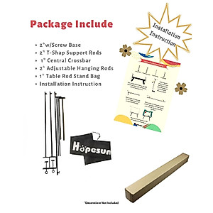 Hopesun Over The Table Rod Stand with Clamps 49-102"(4.1-8.5ft) Adjustable Metal Balloon Flower Table Arch Stand Suitable for Birthday,Wedding,Xmas Decoration,Black