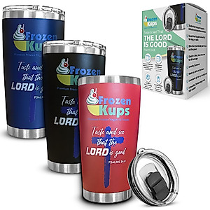 Frozen Kups Coffee Tumbler 20 oz Stainless Steel Vacuum Insulated Cup with Lid, Hot and Cold Travel Coffee Tumbler, Durable Insulated Coffee Mug with Lid, 20oz Tumbler (Red)