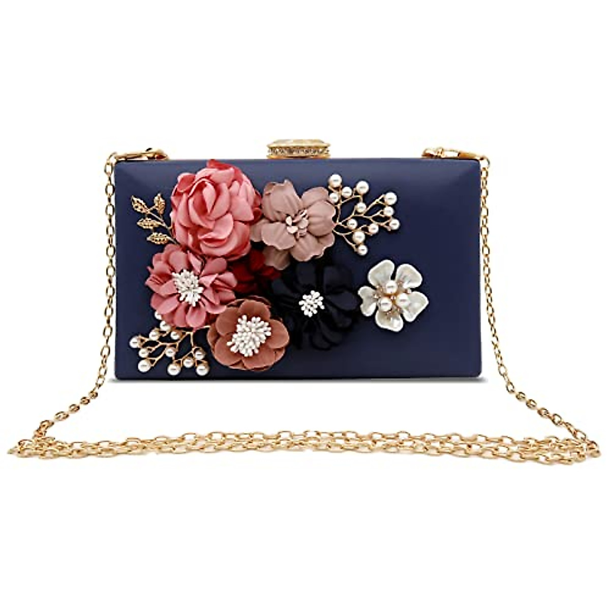 Fozehlad Floral Clutch Evening Bag for Women Flower Clutch Purse for Bridal, Wedding,Party and Prom