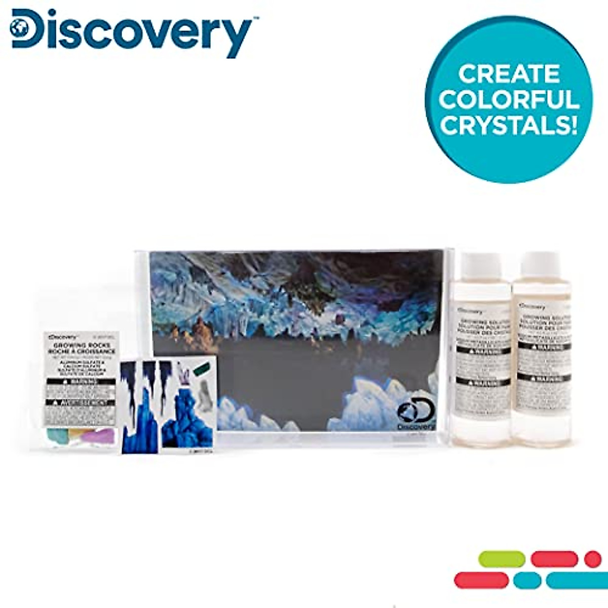 Discovery Kids Crystal Aquarium, Includes Growing Magic Rocks, Aquarium & Bonus Poster, DIY Crystal Growing Kit, Rock Science Kit, Cool STEM Gift, Science Kit for Girls and Boys Ages 12+ 4 inches