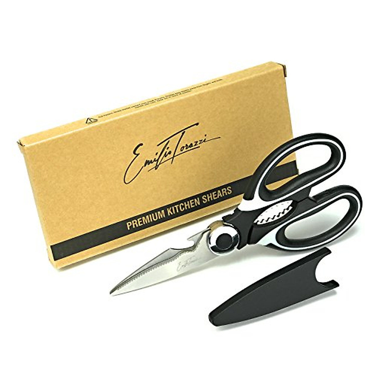 Emilio Torazzi Kitchen Scissors - Ultra Sharp Premium Multi Purpose Kitchen Shears - Heavy Duty & Dishwasher Safe
