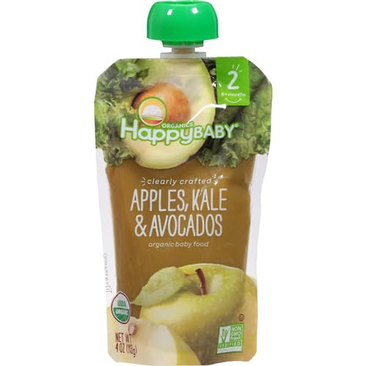 Happy Baby Apple Kale Avocado, 4 Oz Pouch