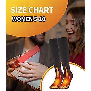 Aoliks Black Warm Socks for Women,Thermal Knee High Socks Cotton Long Socks for Running Hiking Skiing Gifts