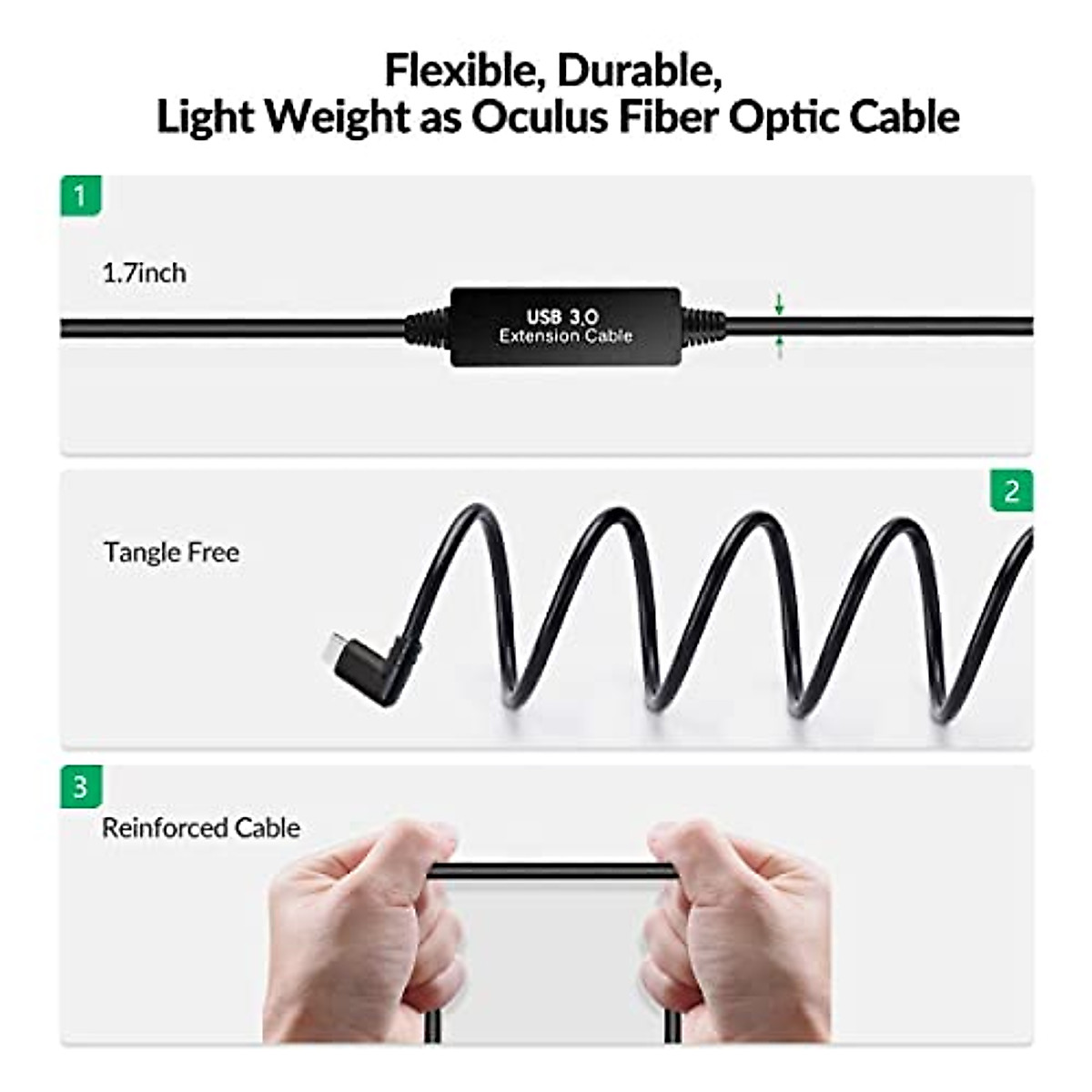 W WDX MAST DYNAPOINT LIMITED VR Link Cable,CompatibleWith Oculus Quest 2 Link Cable 26ft,USB 3.1 to USB C for Quest 2/Steam VR Virtual Reality Headset Game Connection PC,8M