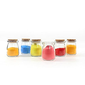 Magic Season Decorative Glass Bottles with Cork Stopper (3.3 oz. Pudding Bottles / 6 Pcs)