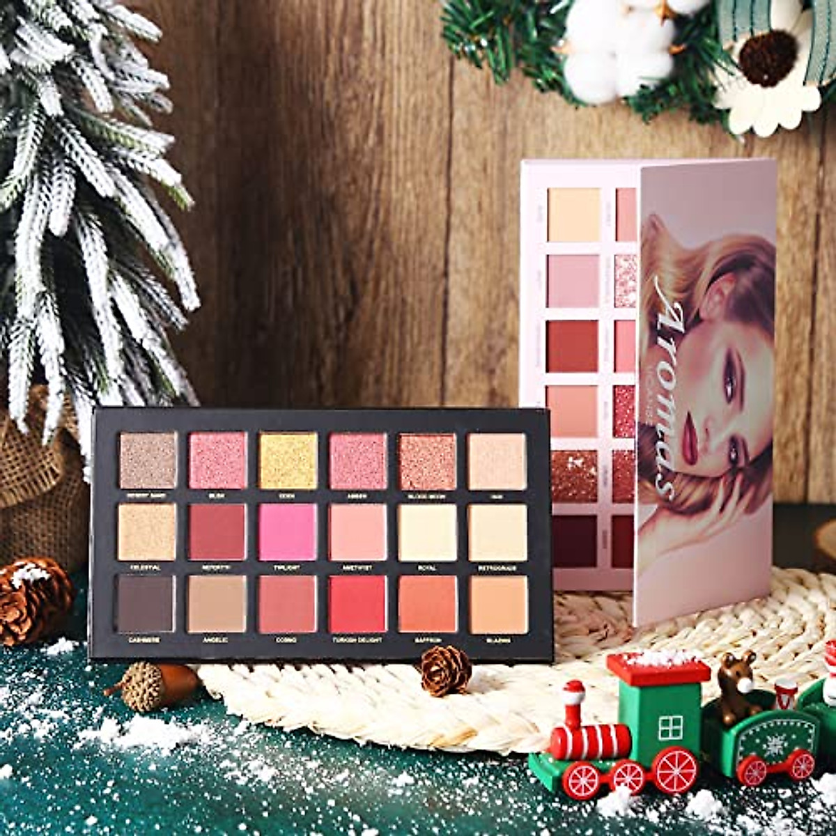 2Pcs UCANBE Twilight Dusk + Aromas Nude Eyeshadow Palette Makeup Set, Matte Shimmer Glitter Pressed Pearl All Highly Pigmented Blending Powder, Natural Velvet Texture Eye Shadow Kit