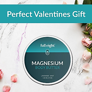 Magnesium Body Butter – Quick Ease for Tensed Legs, Tight Muscles & Sleep, Organic Ingredients with Pure Magnesium Oil, Exfoliating Topical Cream 4oz