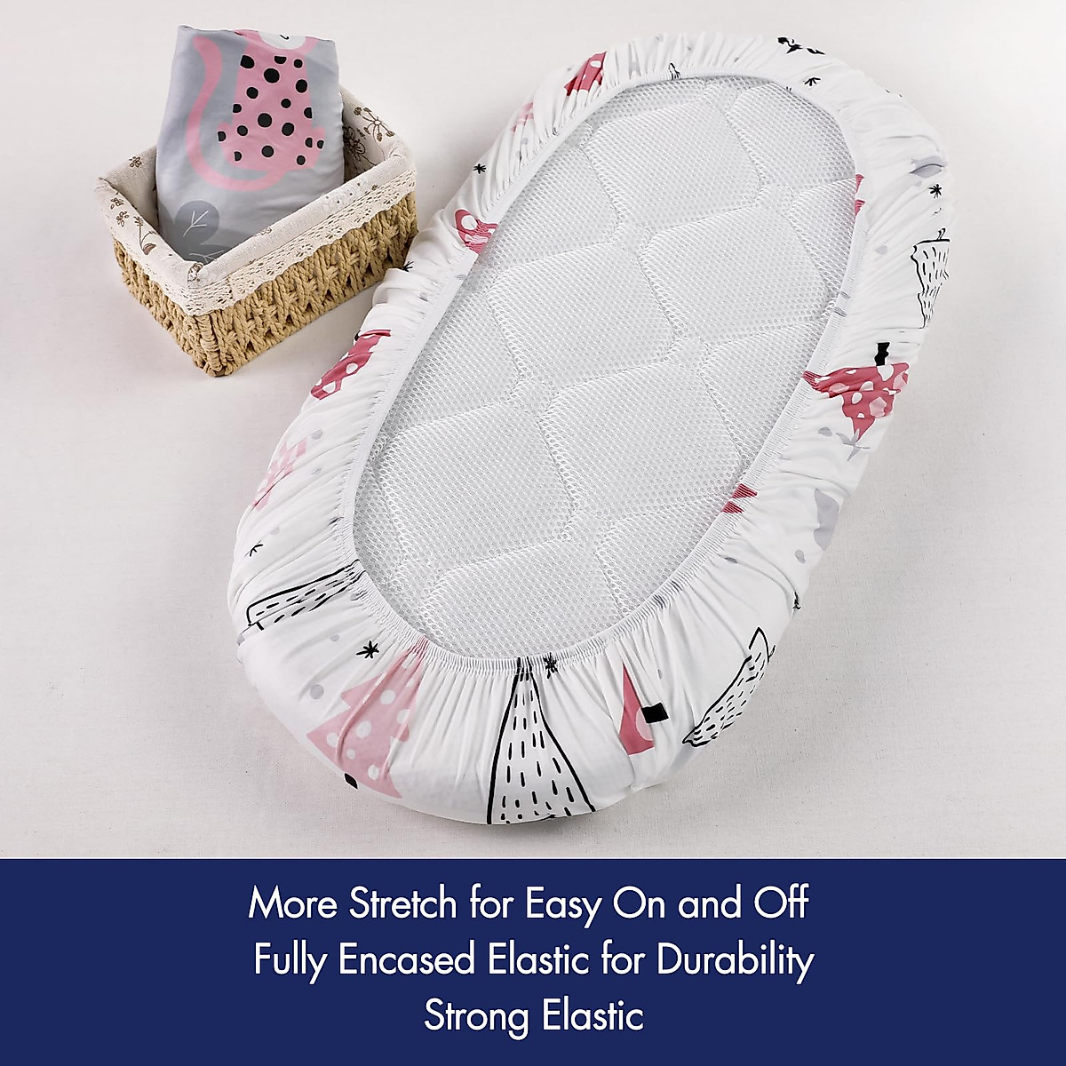 Soarwg Kids Bassinet Sheets, Bassinet Sheets for Baby Boy and Girl, Bassinet Sheet Neutral, Fit for Rectangle, Round, Oval, Hourglass Mattress, Flexible for Different Bassinet Pad/Mattress 2 Pack