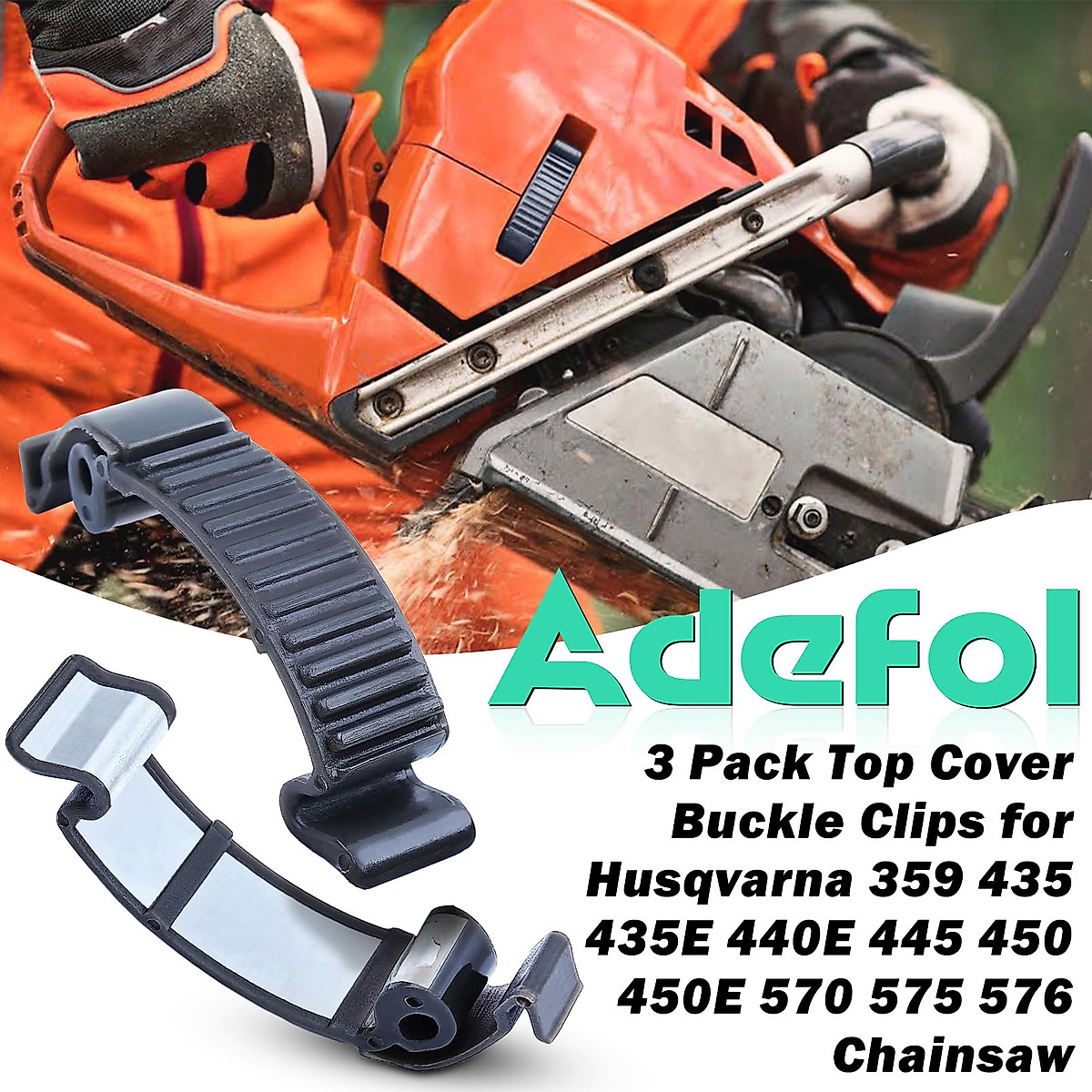 Adefol 3 x Top Cylinder Cover Snap Clip Buckle for Husqvarna 435 440E 445 450 450E 570 575 576 Chainsaw Rebuild Part 503894701