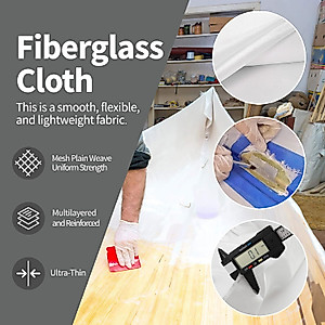 Fiberglass Cloth, 4 oz. 50" Wide X 3.3 Yards,Plain Weave Fiberglass Fabric