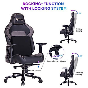 VON RACER Big and Tall Gaming Chair 440lb Gamer Chair with Gel Cold Cure Foam Lumbar Big and Tall Office Chair 4d Adjustable Arms Heavy Duty Metal Base Computer Chair for Gamers Office Workers