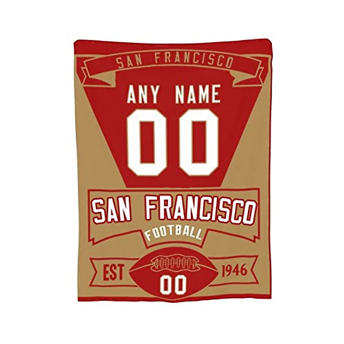 Custom Football Throw Blankets Personalized Ultra-Soft Micro Fleece Blankets with Name Numbers for Fans Gifts