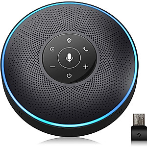 EMEET Bluetooth Speakerphone M2 Black Conference Speaker for 5-8 People Business Conference 360º Voice Pickup 4 AI Microphone Self-Adaptive Conference Call Speaker Skype USB Speakerphone