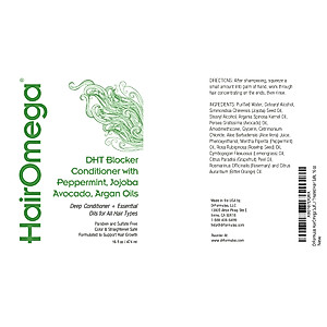 DrFormulas Conditioner, 16 oz - HairOmega Sulfate Free with Deep Conditioning Moroccan Argan, Jojoba, Avocado Oils For Thin, Dry, Damaged Hair, Color Treated Hair Safe