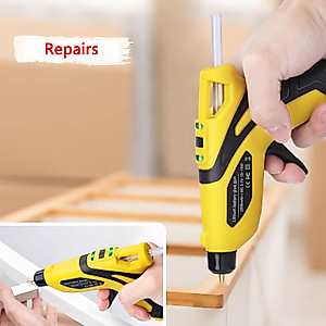 Cordless Hot Glue Gun, Quick Preheat Anti-Drip Glue Gun with Stand, Rechargeable Hot Glue Gun Kit with 30Pcs Glue Sticks, Automatic-Power-Off Cordless Glue Gun for Crafts, Art, DIY and Home Repairs