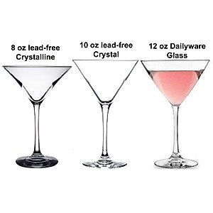 Purple Flowers Hand Painted Martini Glass - Sparkly Purple, Pretty Flower Cocktail Glass