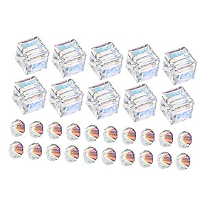 Didiseaon 180 Pcs Jewelry Beads Beaded Jewelry Bulk Glass Beads Bracelet Accessories Cube Glass Charms Jewelry Finding Bead Gemstone Beads Ab Beads Loose Beads Bracelet Making Kit Delicate