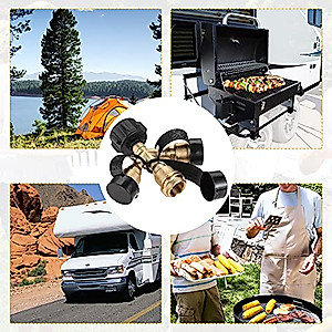 Lemfema Propone Splitter, Propane Tank 3 Y Splitter Adapter, 3 Way Propone Gas Splitter for Camping Stoves, BBQ Grills, RV Camper