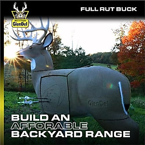 Field Logic GlenDel Full-Rut Buck 3D Archery Target with Replaceable Insert Core, GlenDel Full-Rut Buck w/4-sided insert, brown