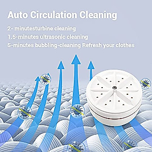 Portable Washing Machine,Portable Ultrasonic Turbo Washing Machine,Mini Washer for Travelling,Camping,Business Trip.Mini Washing Machine for Cleaning Sock,Underwear,Small Rags,Towel