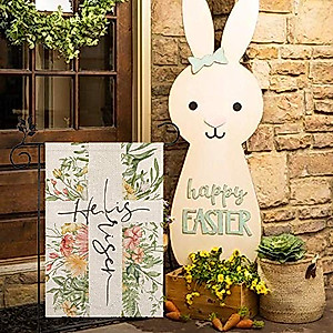 CROWNED BEAUTY Easter He Is Risen Garden Flag 12×18 Inch Small Vertical Double Sided for Outside Holiday Yard Flag CF058-12