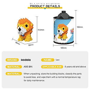KADELE Kids Animal Lion Toy Building Sets,Extremely Creative and Challenging STEM Building Toys,Educational Toys for Boys and Girls Ages 8 and Up(102 Pieces)
