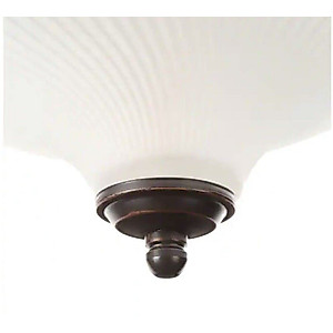 Hampton Bay 11 in. Oil-Rubbed Bronze Flush Mount with Frosted Swirl Glass Shade