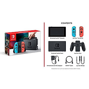 Nintendo Switch with Joy-Con Pick You Own System Bundle Options: Edition, Color, Games, Extra Controller, Case