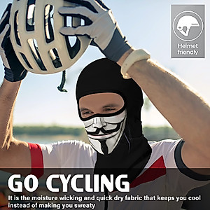 Obacle Balaclava Face Mask Men Women Ski Hunting Cycling (Men with White Gray Face Smile)