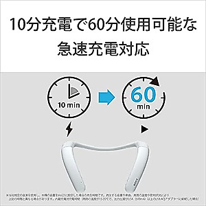 Sony SRS-NB10 Wireless Neckband Speaker Waterproof IPX4, Hands-Free Calling, Microphone On Off Button, Multi-Point Connection / 2021 Mode (White)