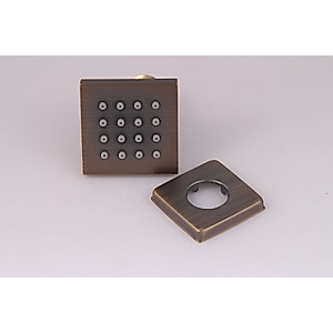 Cascada Modern Solid Brass 16-Nozzle Square Body Spray Jets Shower (Antique Brass)