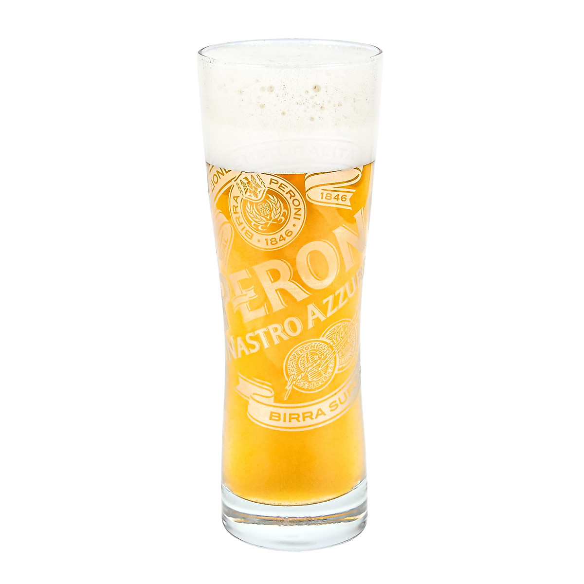 Peroni Beer Glasses | Premium Italian Drinking Glasses | Dishwasher Safe | Perfect for Serving Italian Lagers, Craft Beers and Pilsners | 6.76 Oz (0.2 Liters) Capacity - Set of 6