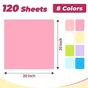 Simetufy 120 Sheets Tissue Paper for Gift Bags, 8 Colors 20 x 20 Inch Art Tissue Paper Bulk, Gift Wrapping Tissue Paper for Crafts, Holiday, Birthday, Halloween, Christmas and DIY Project