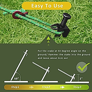 FCENDS Tree Stake Kit, Heavy Duty Anchor Support Kit for Young Trees Against Bad Weather, Tree Straightening Kit Include 3Pcs Tree Straps, 3Pcs 11.8 in Metal Stakes, 3Pcs Ropes