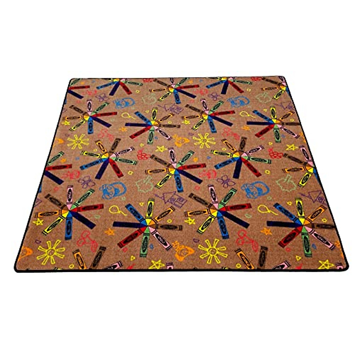 KidCarpet.com FE811-26Y Crayon Scribbles Children's Nylon Area Rug, 6' x 6', Multicolored