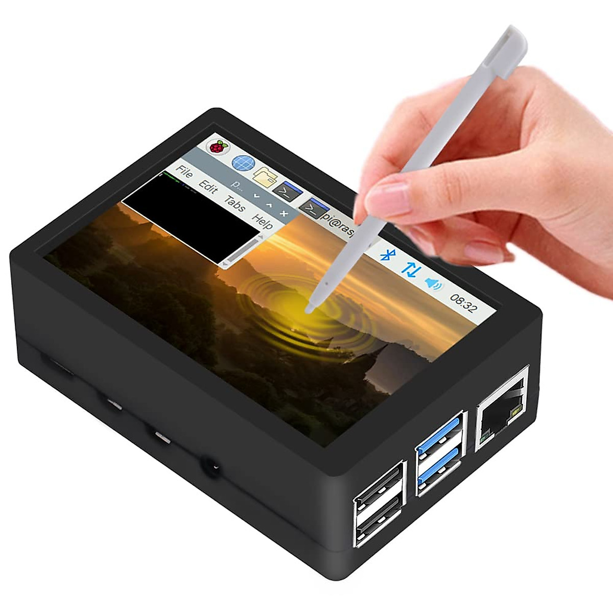 GeeekPi 3.5 inch Touch Screen with Case for Raspberry Pi 4, with Fan and Heatsinks, 320x480 Resolution TFT LCD Display for Raspberry Pi 4 Model B (Raspberry Pi Board NOT Included)