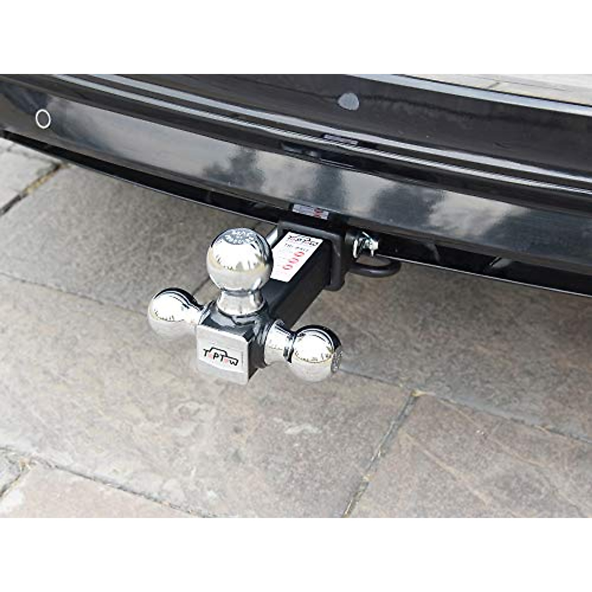 TOPTOW 64173HP Trailer Hitch Tri Ball Mount with 5/8 inch Hitch Pin, Chrome Balls, Fits for 2 inch Hitch Receivers, Hollow Shank…